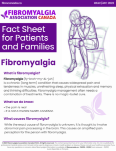 Fact Sheet - for Patients and Families | Fibromyalgia Association ...